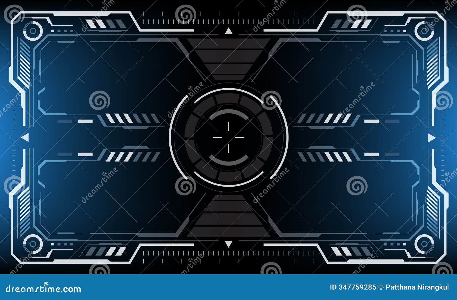 HUD White Sci-fi Interface Screen View Black Geometric Design Virtual ...