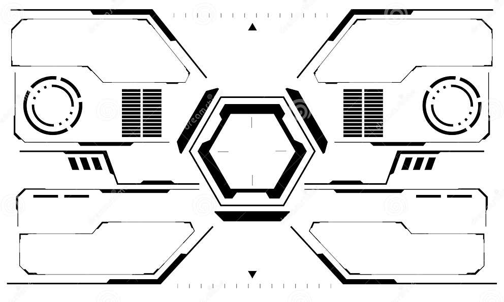 HUD White Sci-fi Interface Screen View Grey Geometric Design Virtual ...