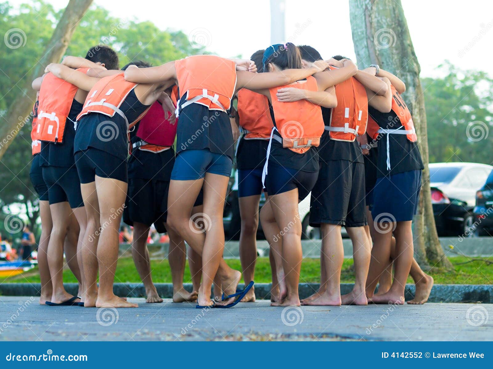 Huddle before Race stock photo. Image of group, footed - 4142552