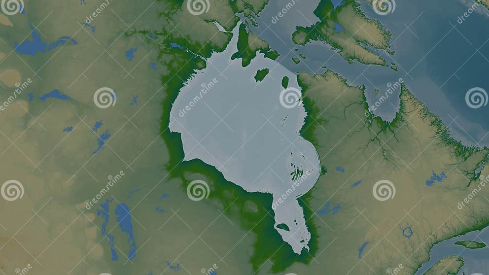 Hudson Bay Highlighted. Physical Map Stock Illustration - Illustration ...