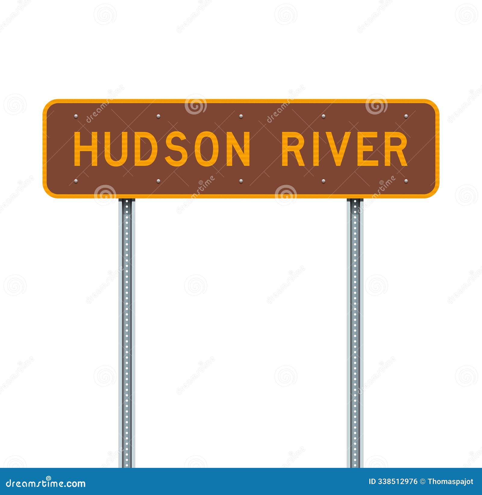 Hudson River Brown Road Sign Stock Vector - Illustration of isolated ...