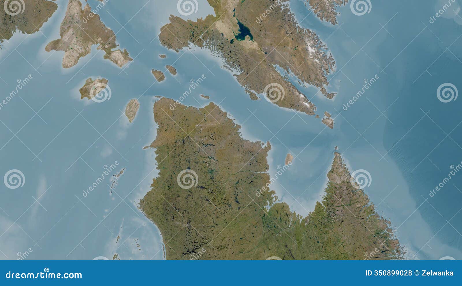 Hudson Strait. Bounding Box. Satellite Map Stock Illustration ...