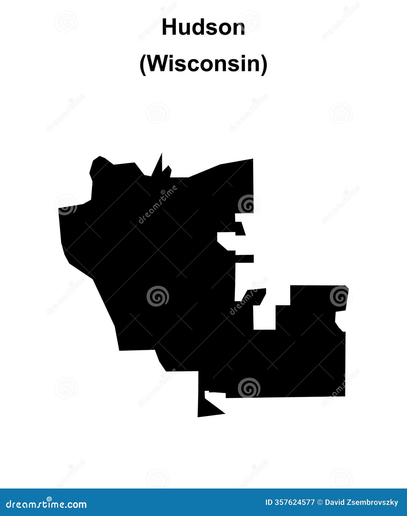 Hudson Outline Map Vector Illustration | CartoonDealer.com #361726852