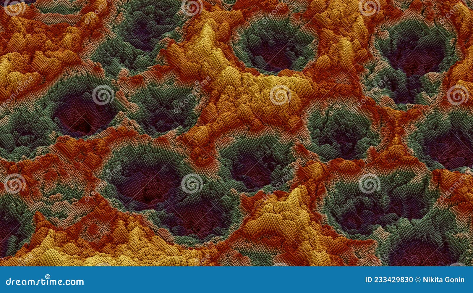 Hue Big Data Topographic Visualization 3D Rendering Illustration Stock ...