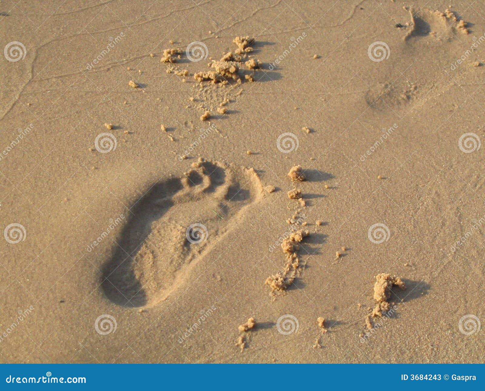 Huella en la arena imagen de archivo. Imagen de vacaciones - 3684243