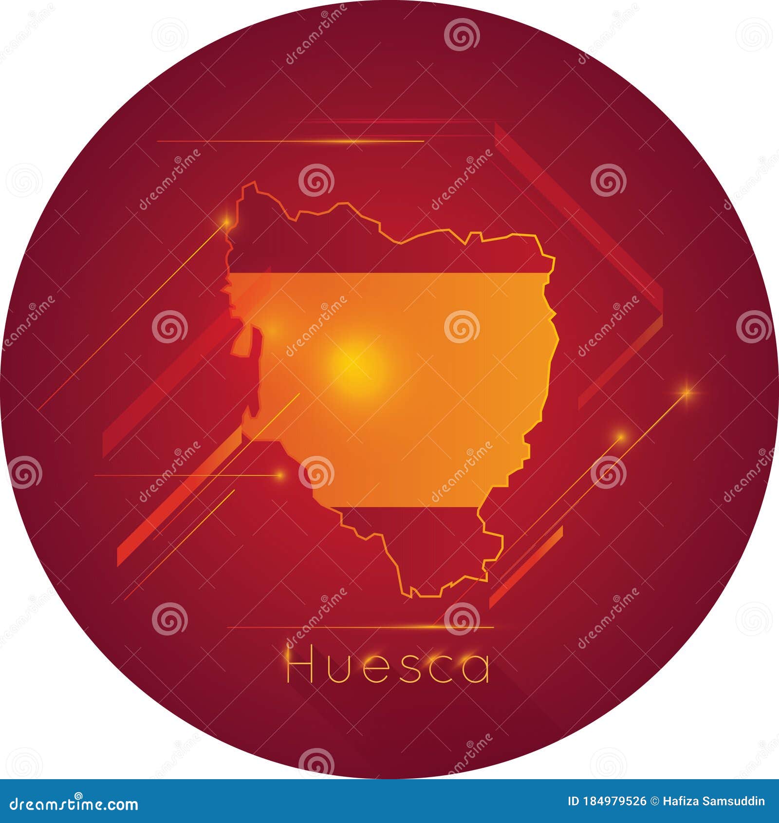 Huesca Map. Vector Illustration Decorative Design Stock Illustration ...