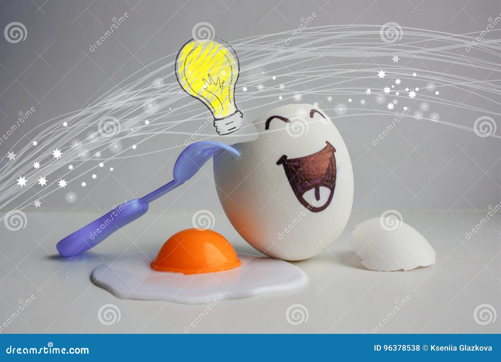 Huevos Con La Cara Hay Un Cerebro Foto de archivo - Imagen de campo ...