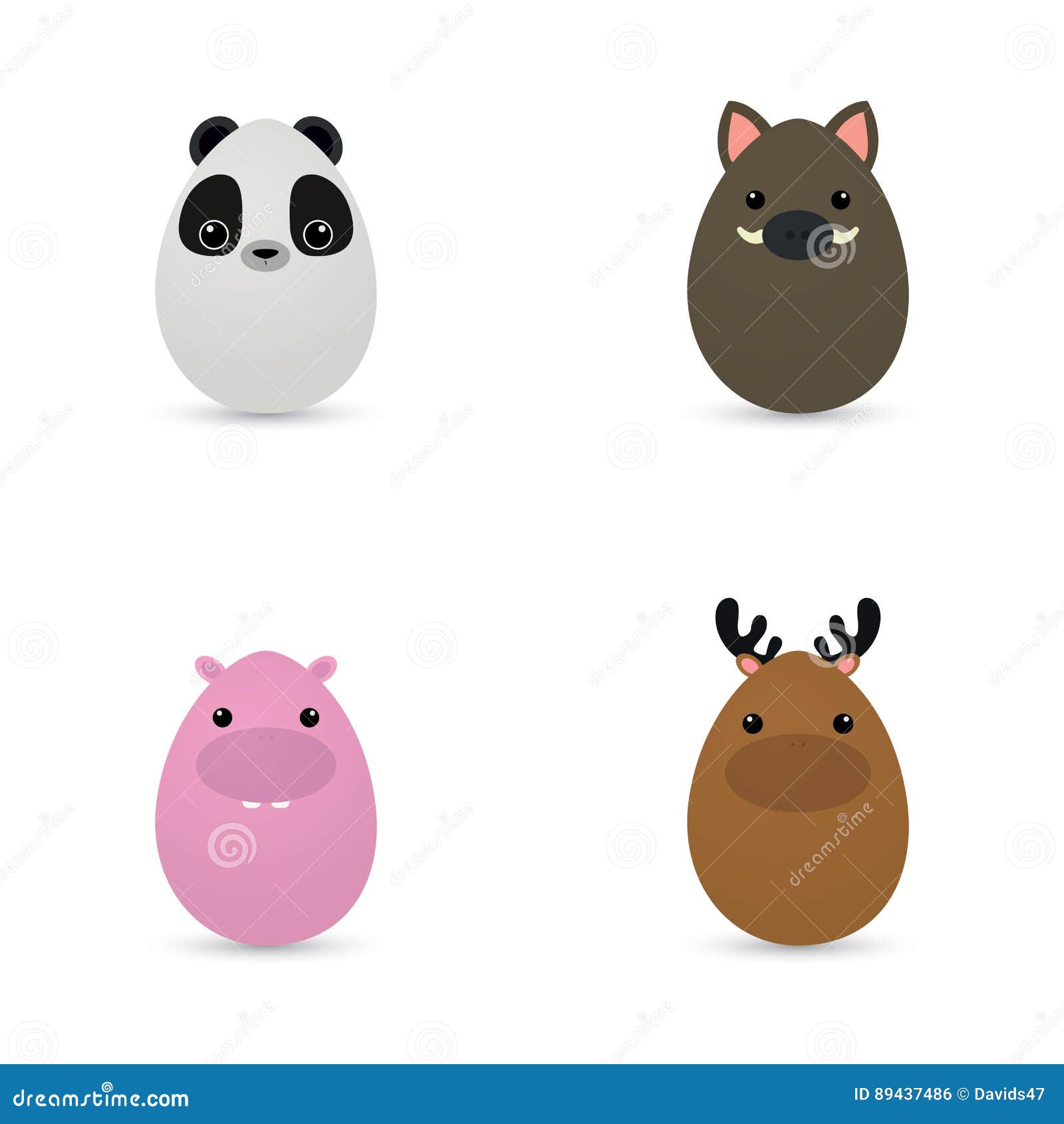 Huevos De Los Animales De Pascua Ilustración del Vector - Ilustración ...