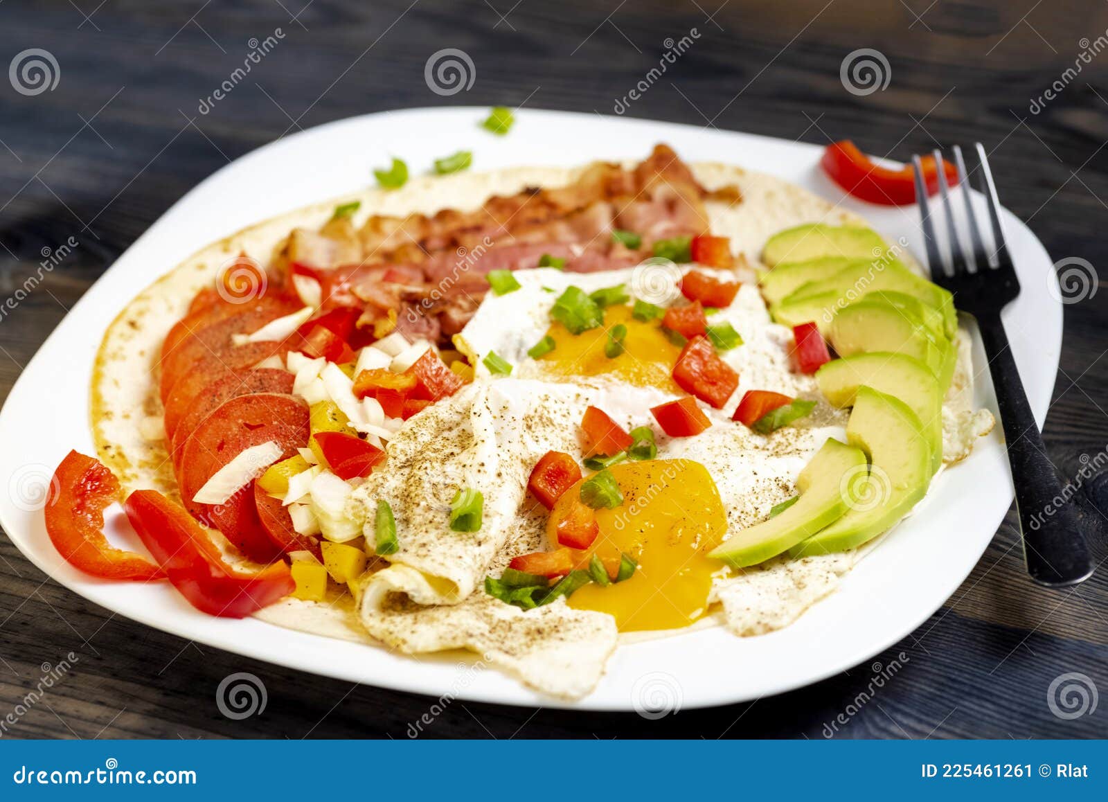 Huevos Rancheros - Eggs in the Ranch Stock Image - Image of pepper ...