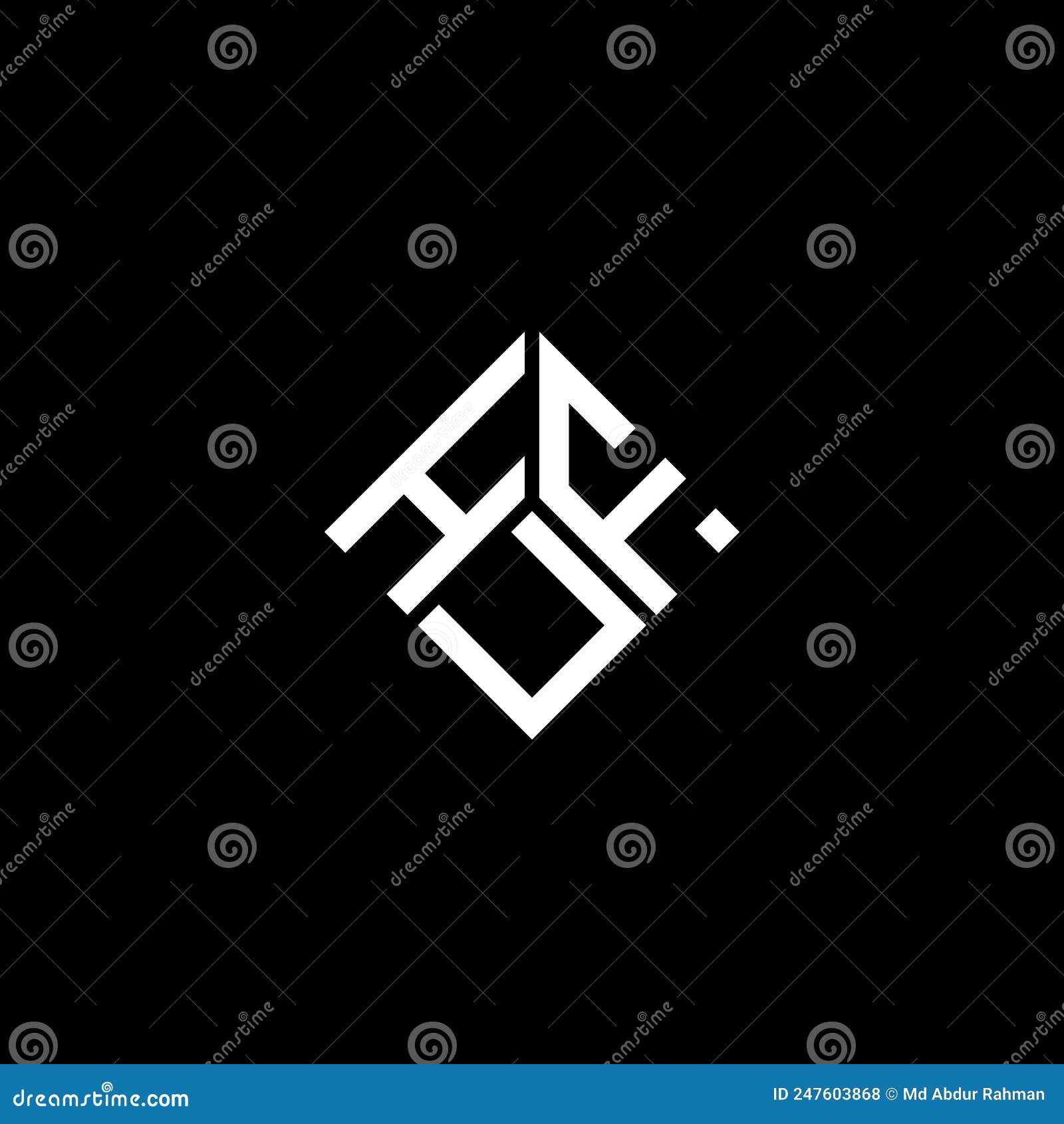 HUF Letter Logo Design On Black Background. HUF Creative Initials ...