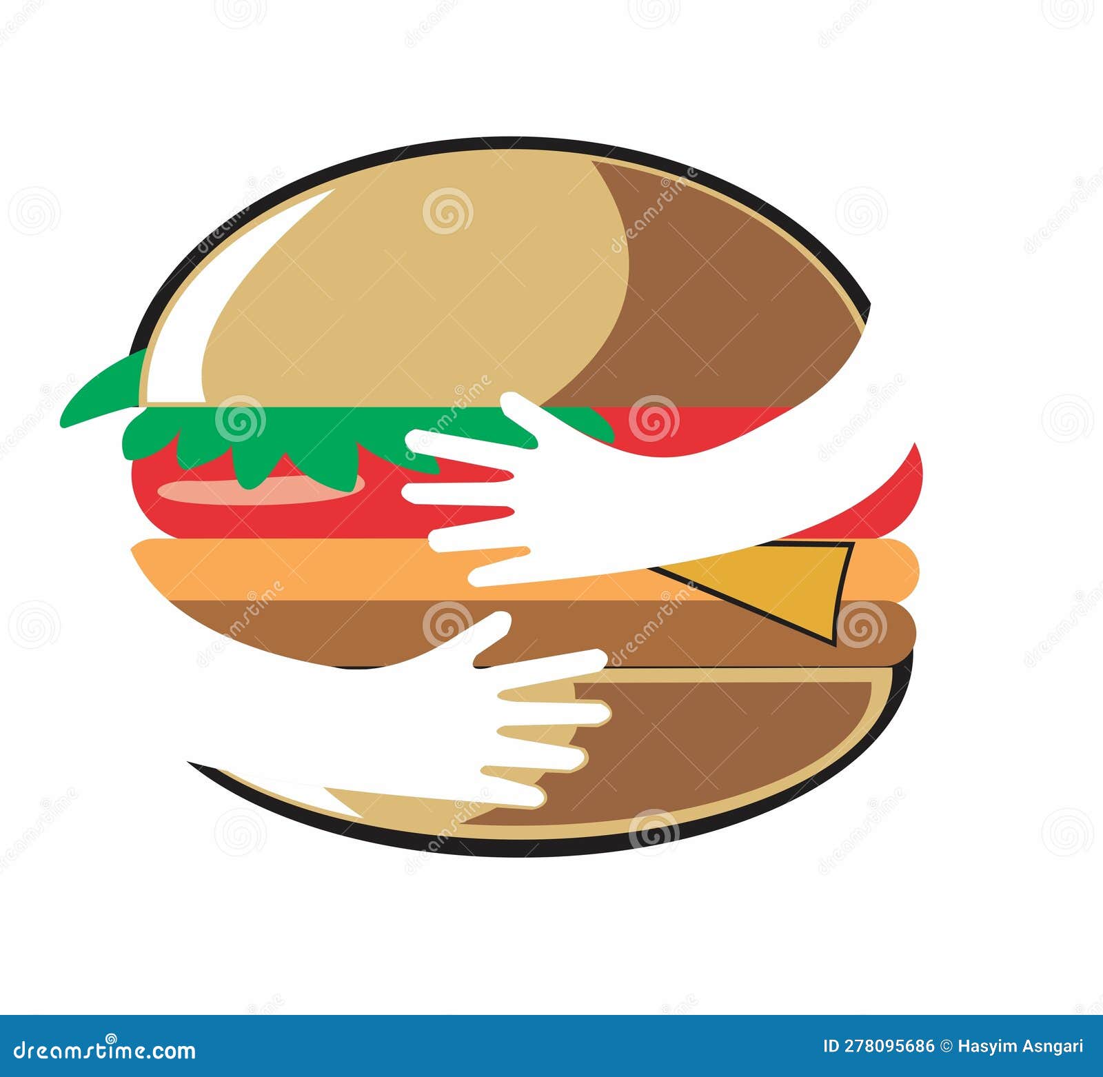 Hug Burger Logo Design Concept Stock Illustration - Illustration of design, logo: 278095686