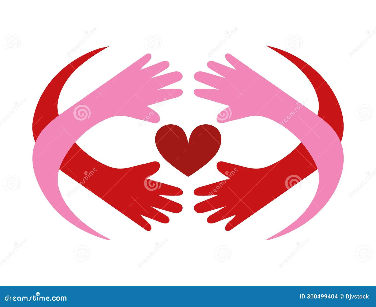 Hug day hands stock illustration. Illustration of lover - 300499404