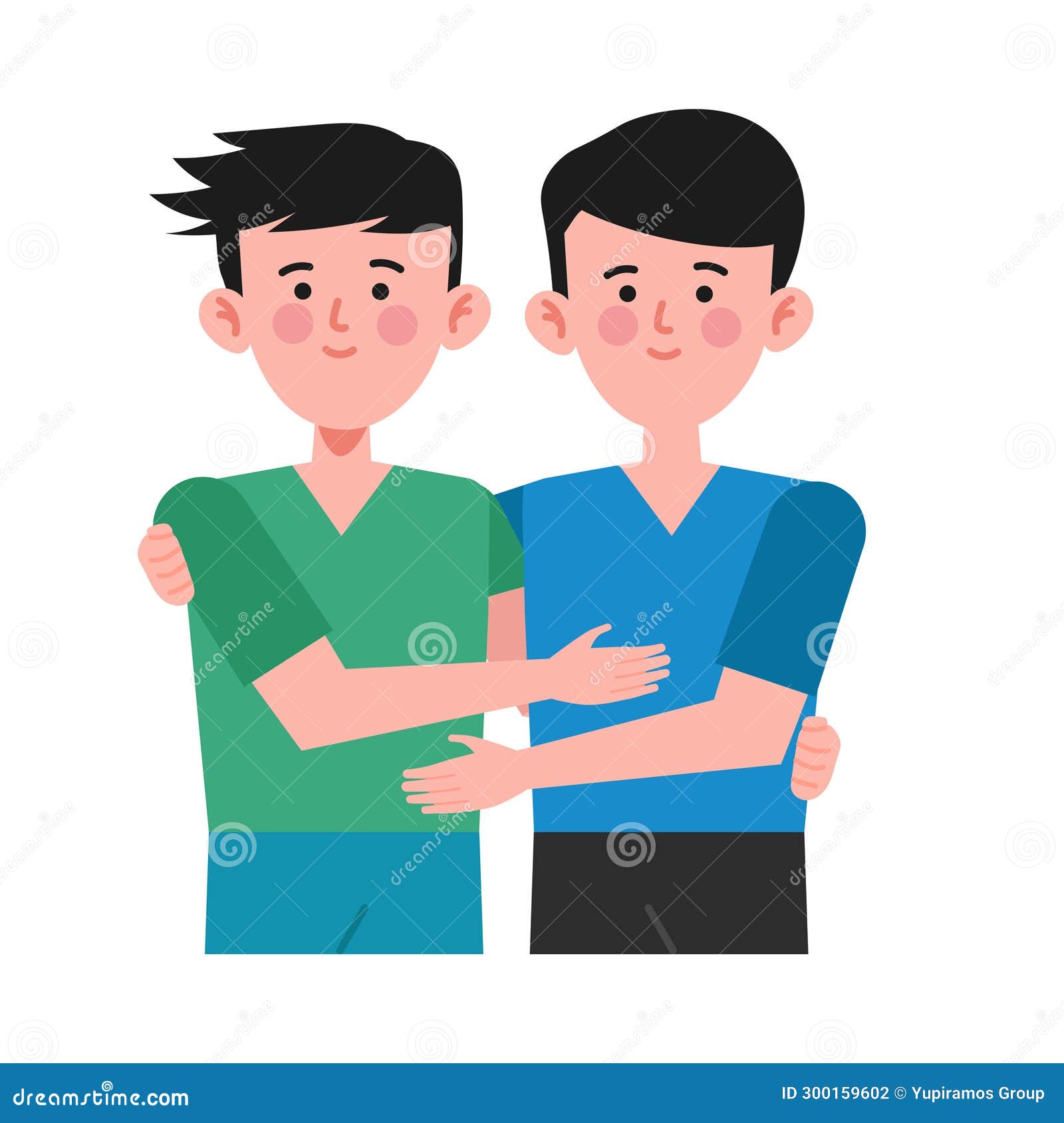 Hug Day Illustration with Men Hugging Each Other Stock Illustration ...
