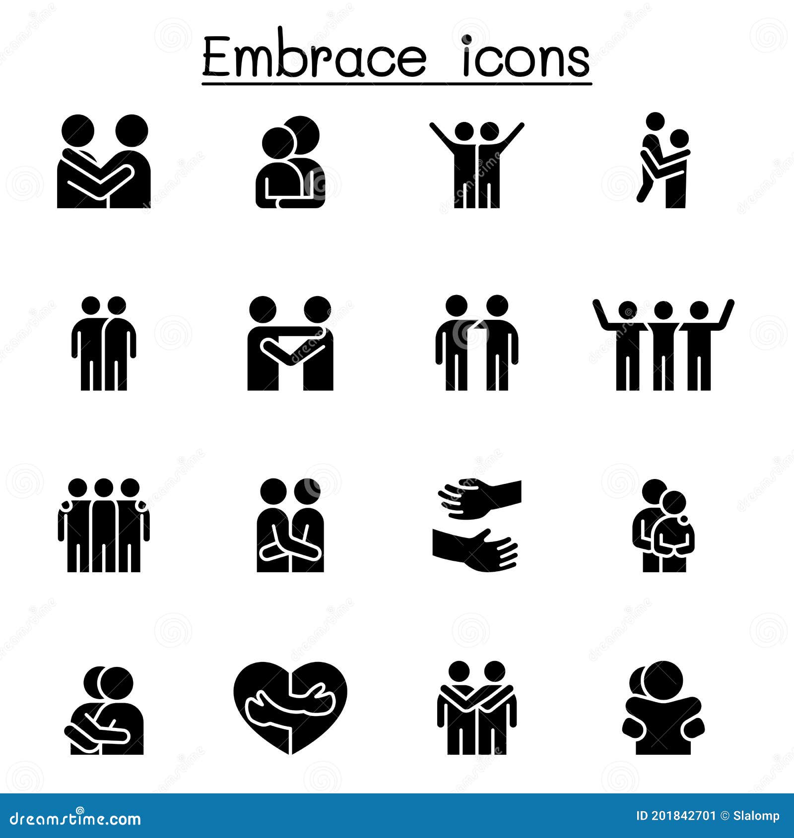 Embrace Icon, Arms Hugging Vector Illustration, Hands Hug Linear Vector ...
