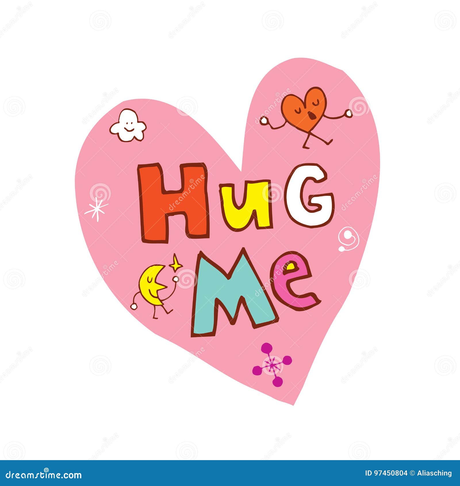Hug me stock vector. Illustration of text, typography - 97450804