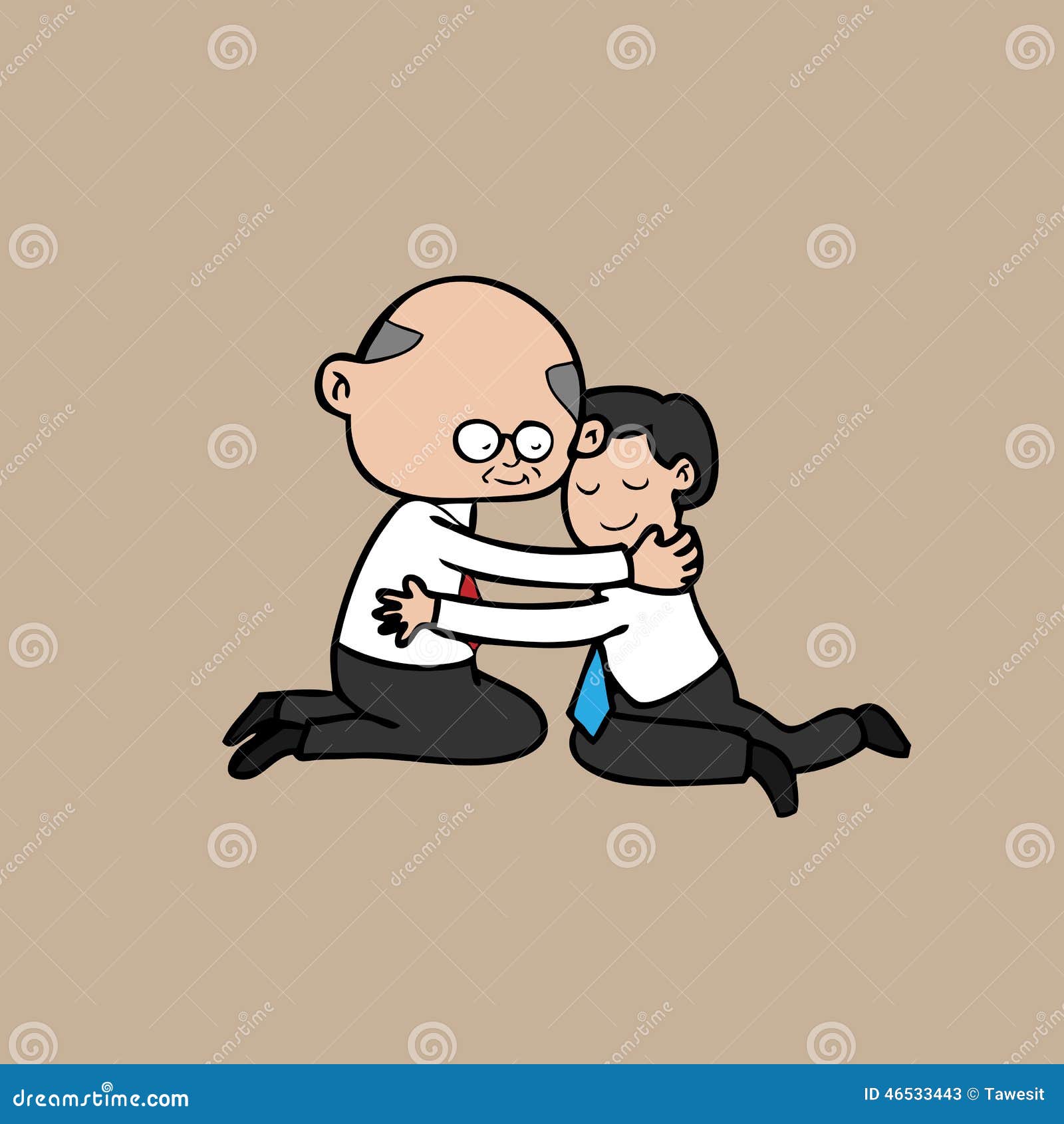 Hug Office Boss and Businessman Stock Vector - Illustration of face ...