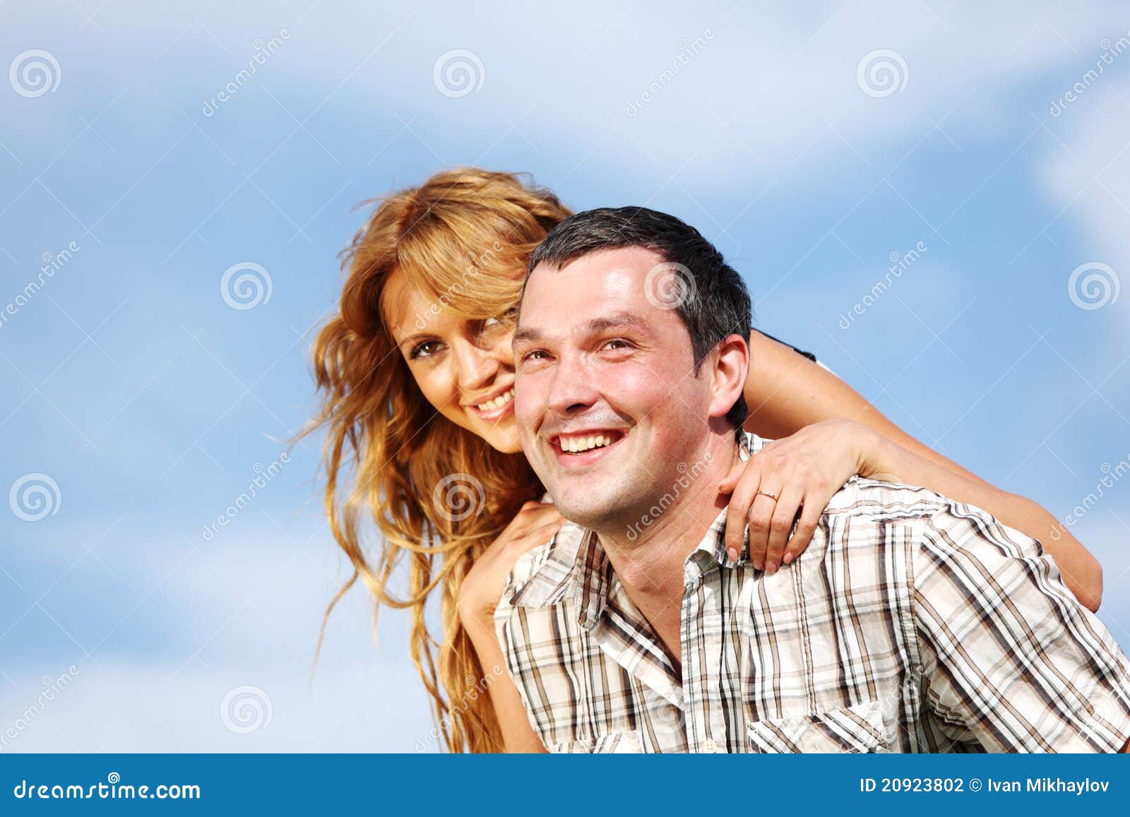 Hug in sky stock photo. Image of female, outdoors, beautiful - 20923802