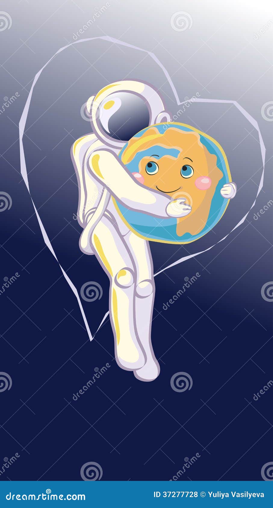 Hug in space stock vector. Illustration of painting, happiness - 37277728