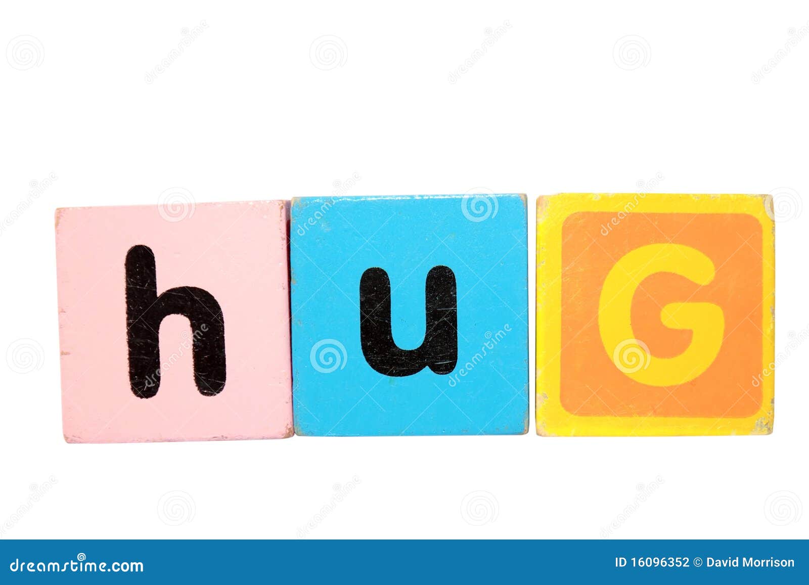 Hug in Toy Play Block Letters on White Stock Photo - Image of isolated ...