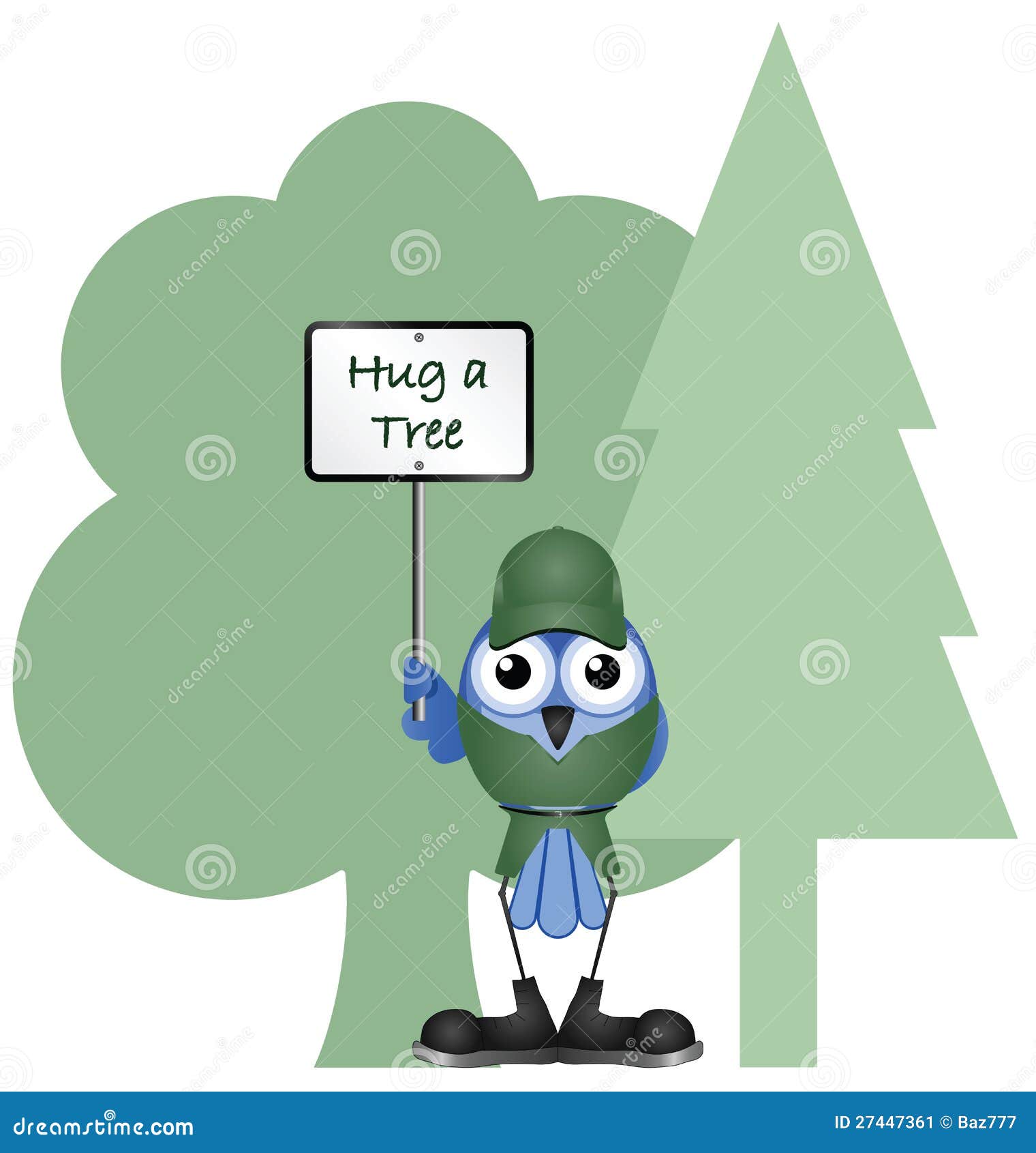Hug a tree stock vector. Illustration of conserve, ecosystem - 27447361