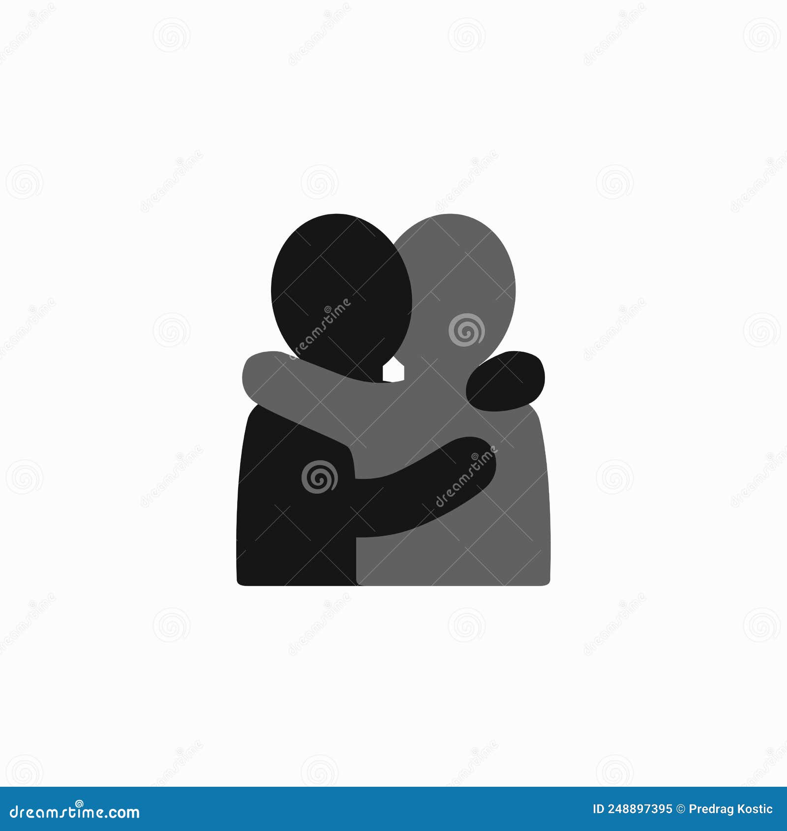 Hug two men icon stock illustration. Illustration of white - 248897395