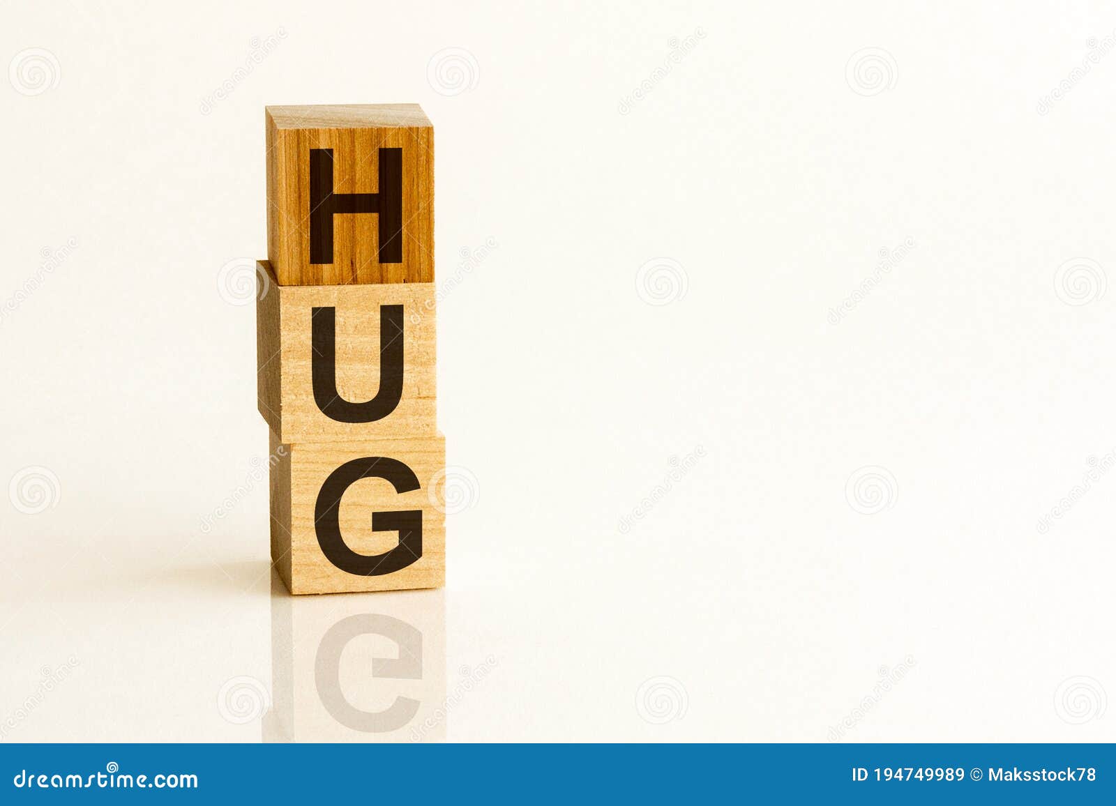 HUG - Words from Wooden Blocks, Front View Stock Image - Image of love ...