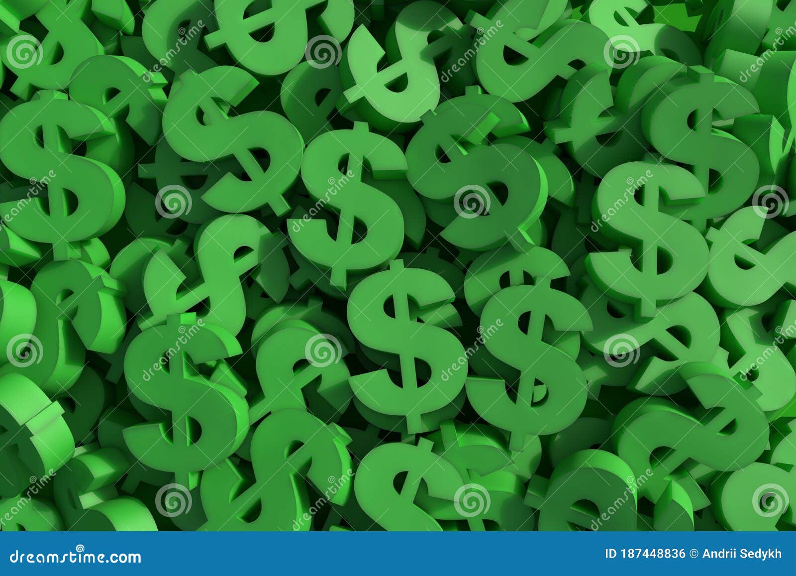 Huge Amount of Green Dollar Symbol Stock Illustration - Illustration of ...