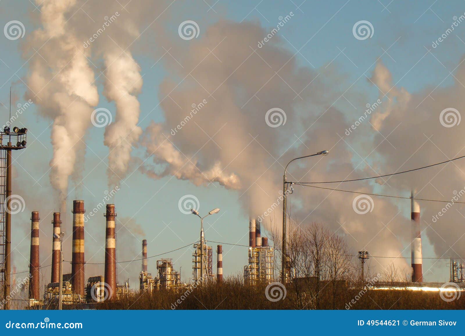Huge Amount of Smoking Factory Stock Image - Image of steam, chemistry ...