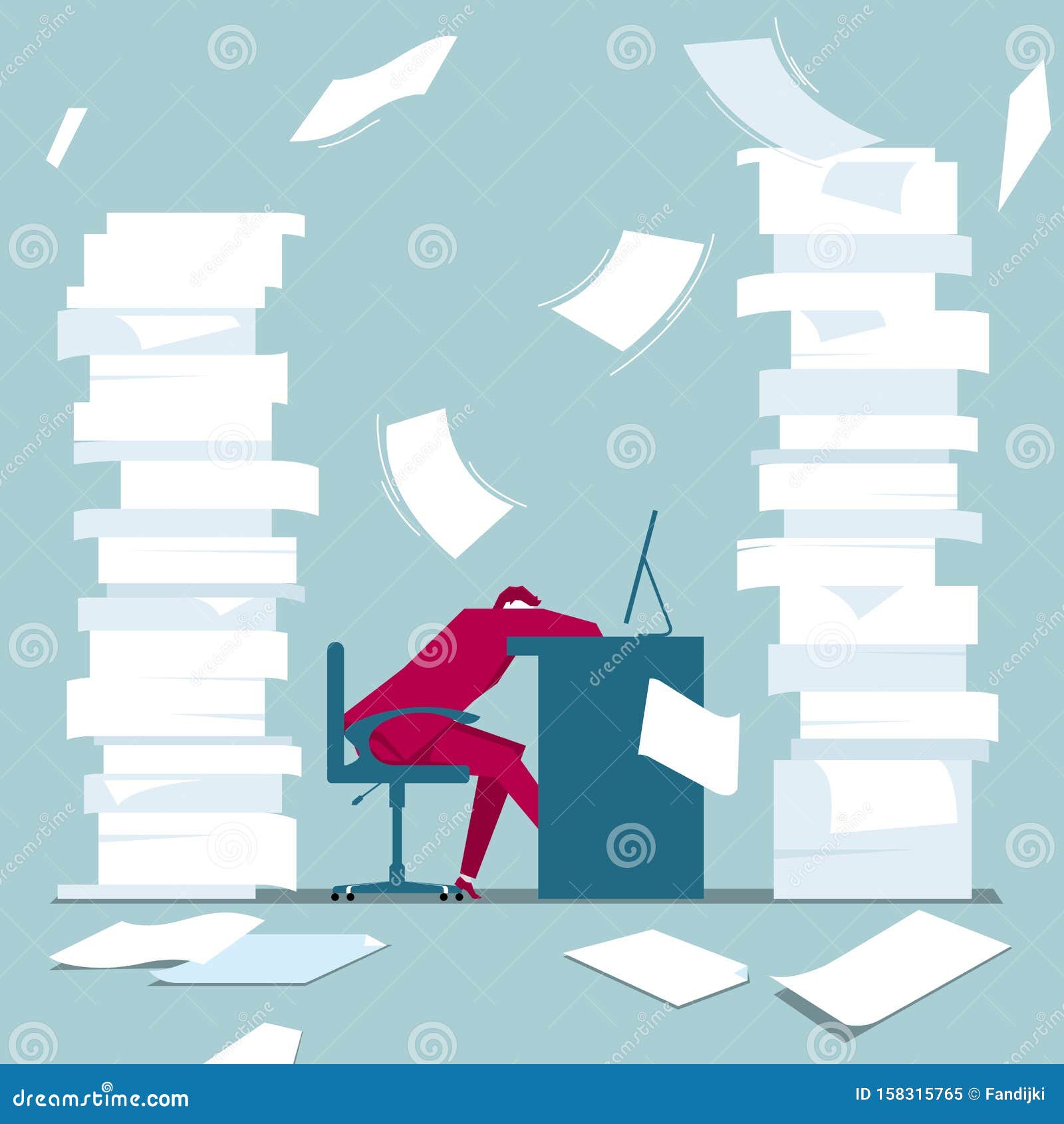 Huge amount of work. stock vector. Illustration of ideas - 158315765