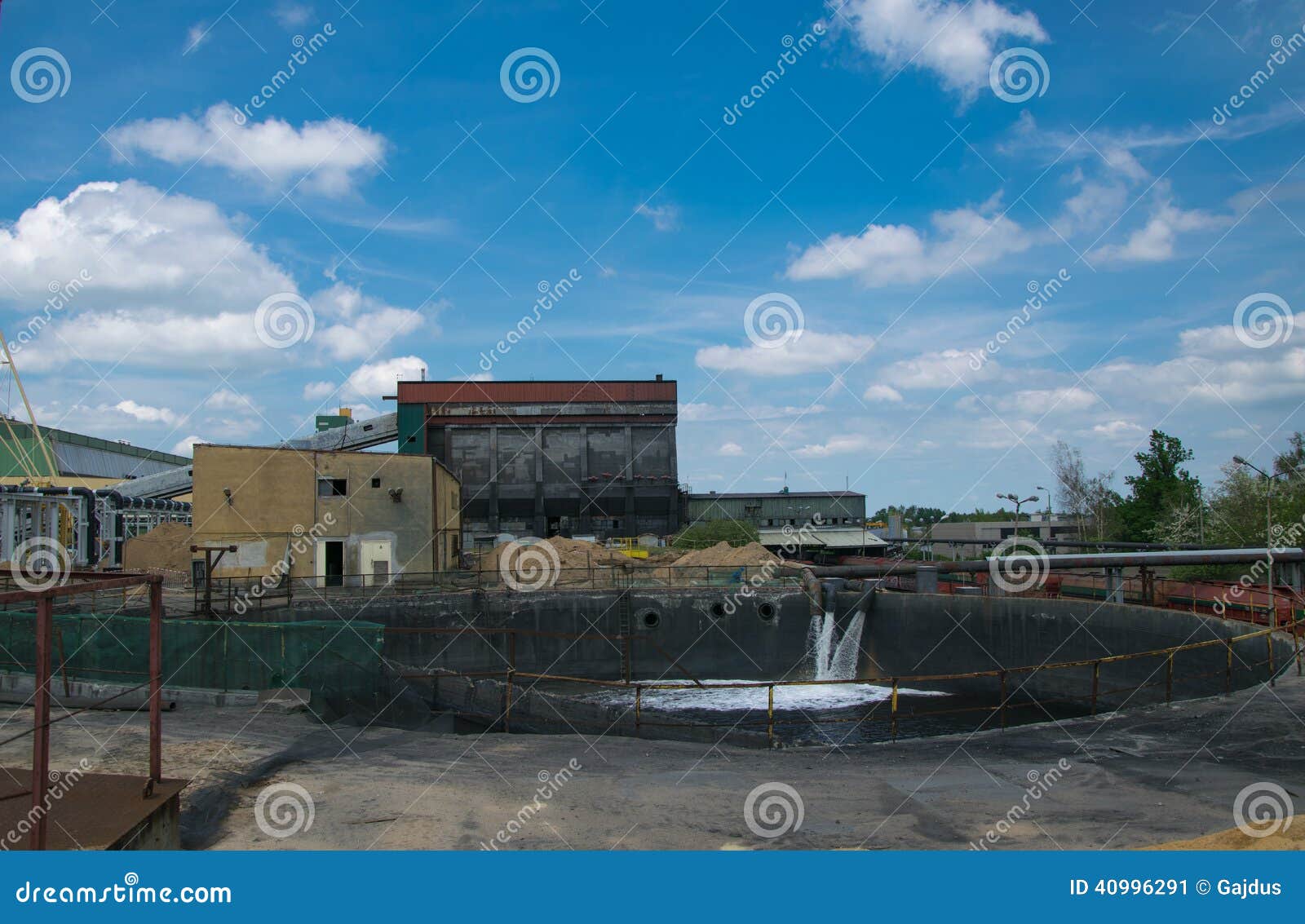 Sludge, Retention Sump, Concrete Tank Divided By A Partition. Two ...