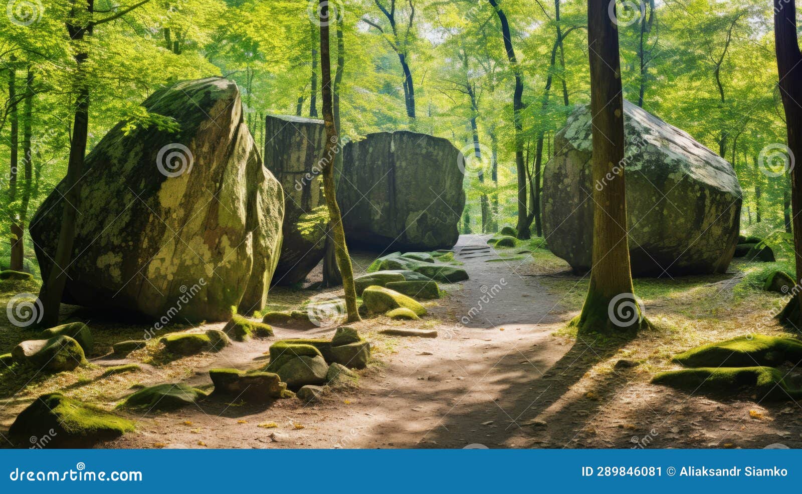 The Huge Ancient Stones in Forest Stock Image - Image of beautiful ...