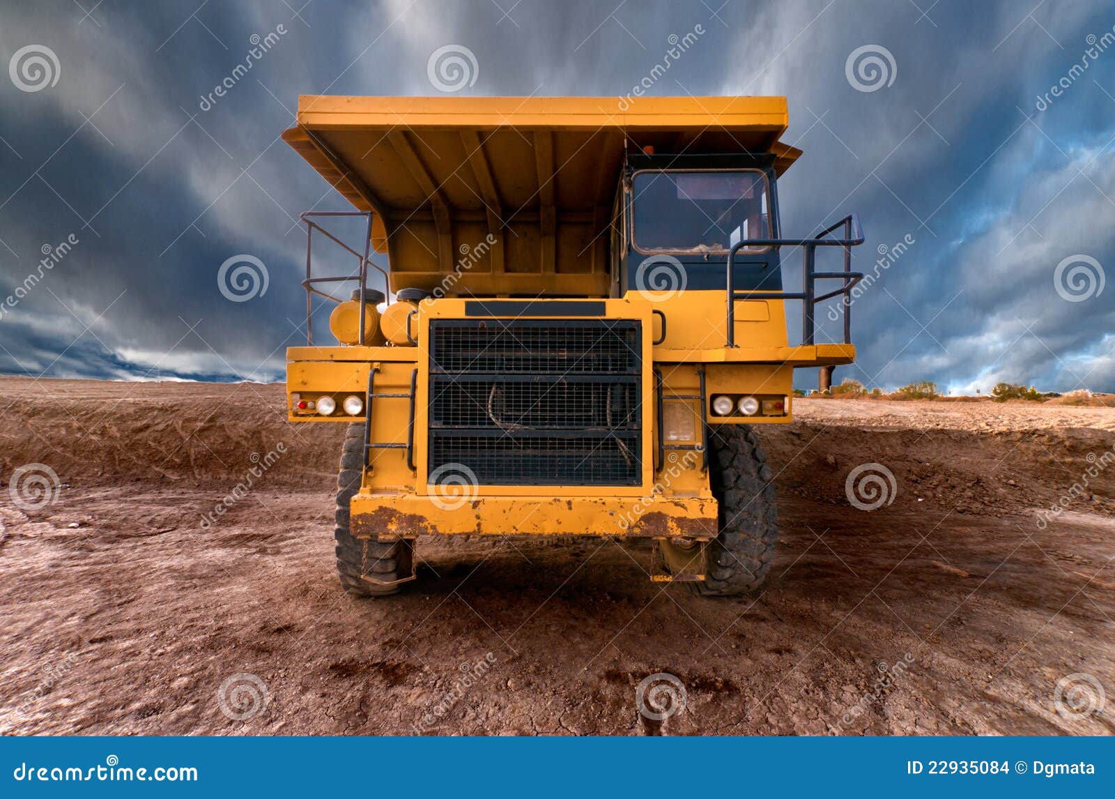 Huge Auto-dump Yellow Mining Truck Stock Photo - Image of bucket ...