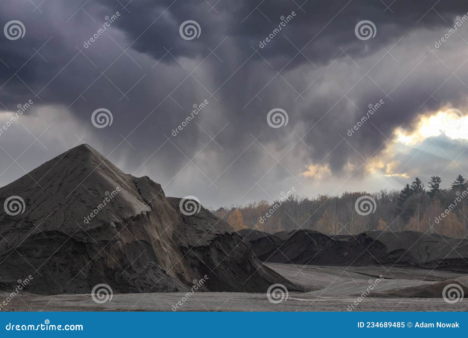 Huge Basalt Stone Dump. Black Stone Mine Stock Image - Image of large ...