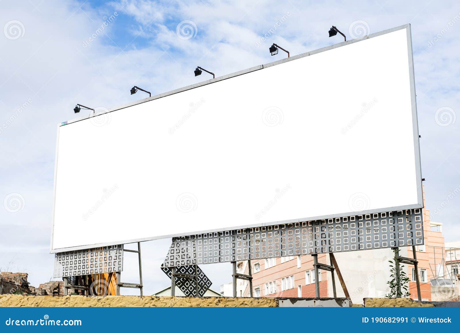 Huge Blank, White, Modern Billboard Sign Outside Stock Image - Image of ...