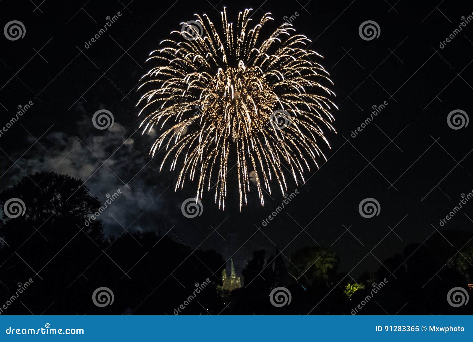 Huge Blast of Fireworks Above the Cathedral of Cologne in German Stock ...