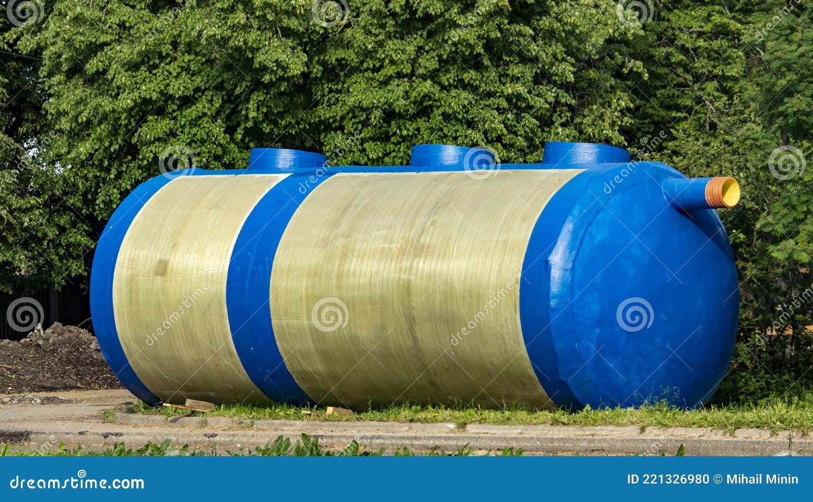 Huge Blue Container for Collecting Sewage Waste Stock Photo - Image of ...