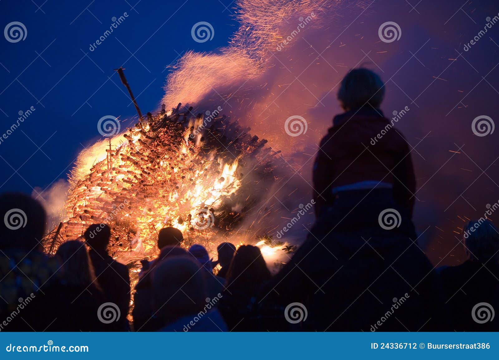 Huge bonfire with easter stock photo. Image of silhouette - 24336712
