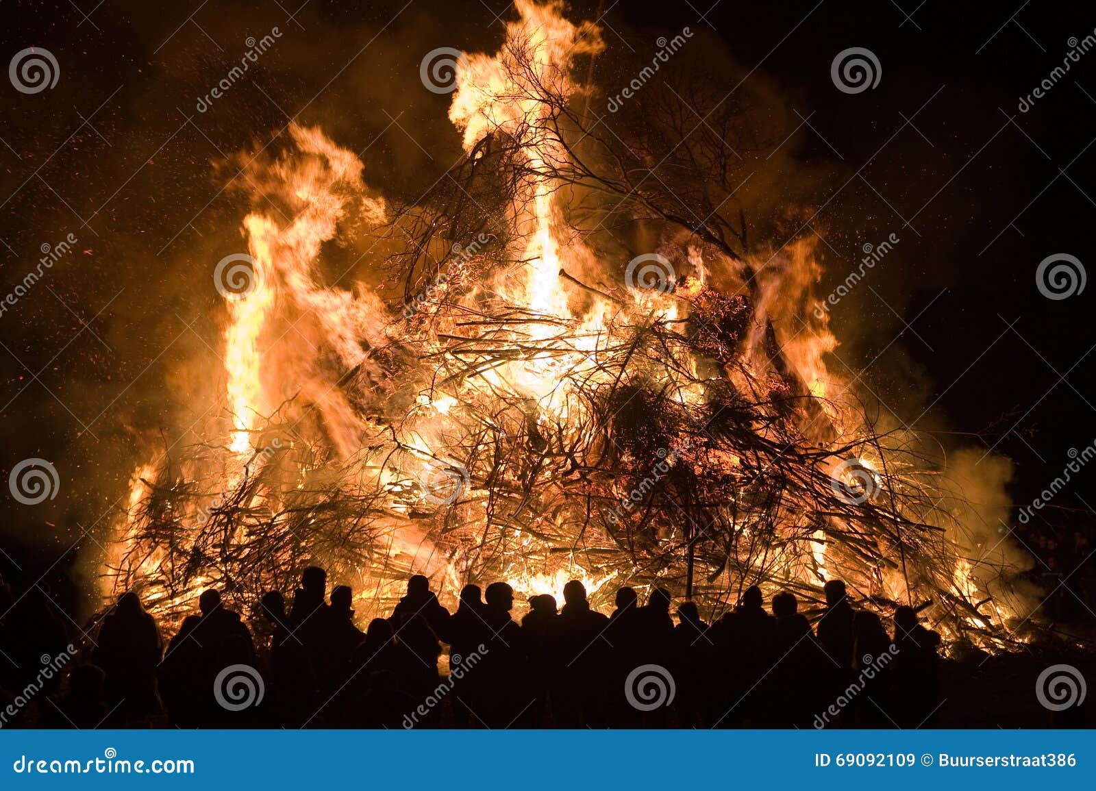 Huge bonfire with easter stock image. Image of blaze - 69092109