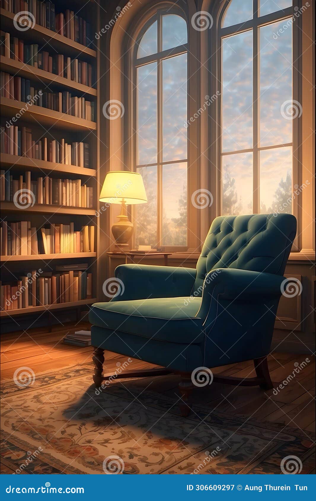 Huge Bookshelves in an Ancient Vibes Library Stock Image - Image of ...