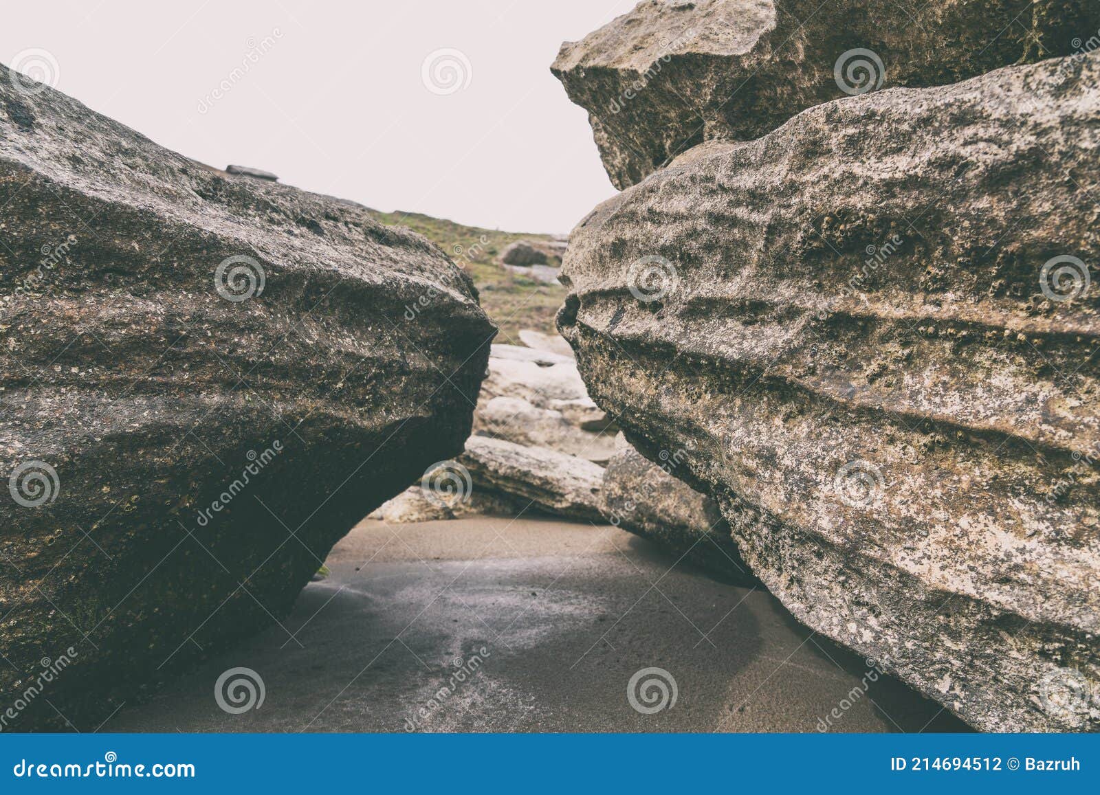 Huge boulders on the shore stock photo. Image of natural - 214694512
