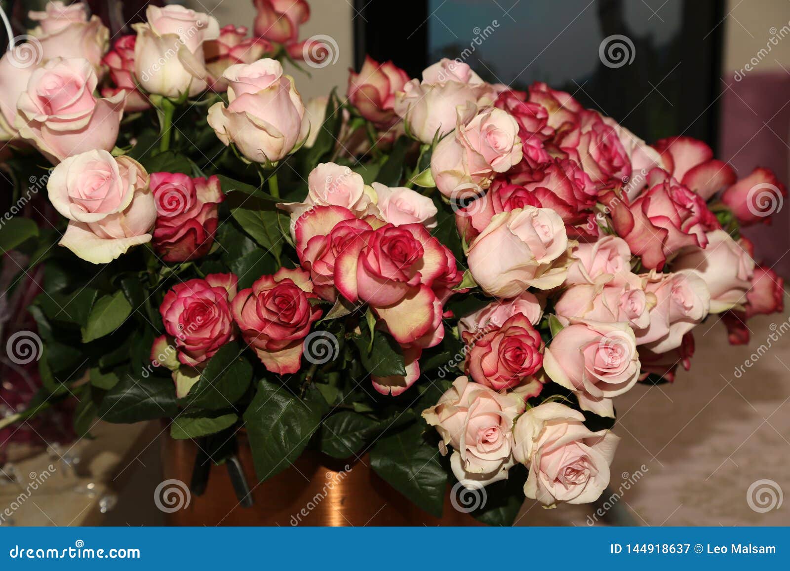A Huge Bouquet of Beautiful Red Roses Stock Image - Image of decor ...