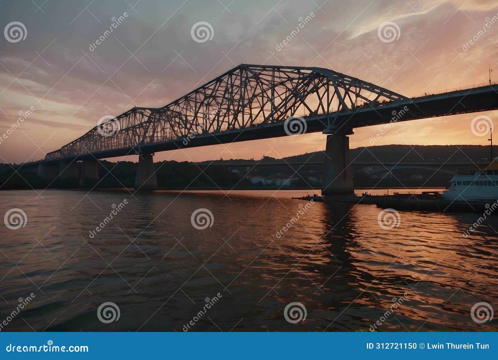 A huge bridge stock illustration. Illustration of large - 312721150