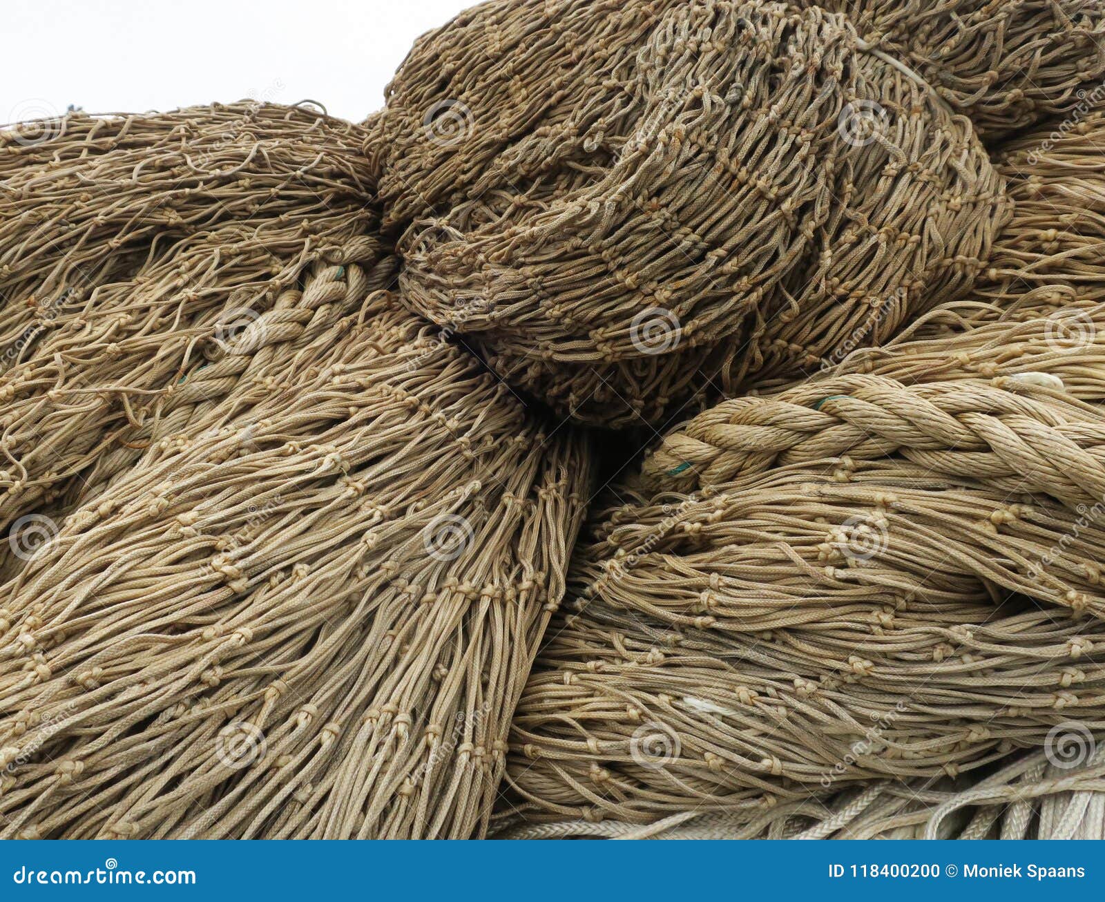 Huge Bunch of Fishing Nets Laying in the Harbour of Scheveninge Stock ...