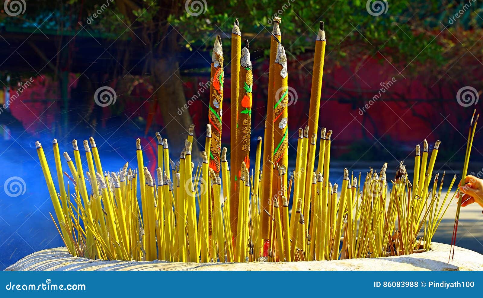 Huge Burning Incense Sticks Stock Photo - Image of china, dust: 86083988