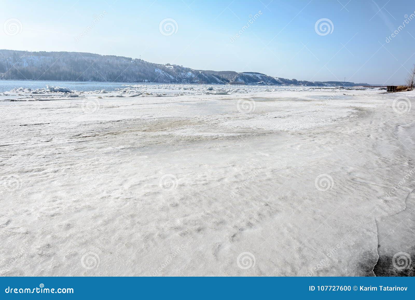 The Gathering of Ice from the River in Early Spring Stock Photo - Image ...