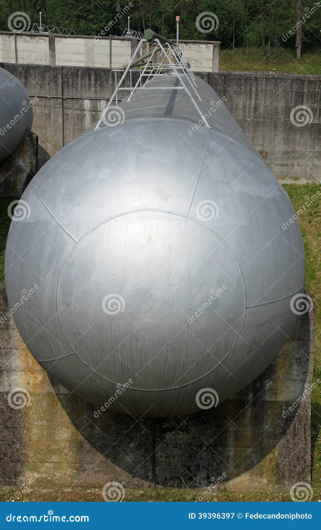 Huge Cistern the Storage of Gas Stock Image - Image of gray, power ...