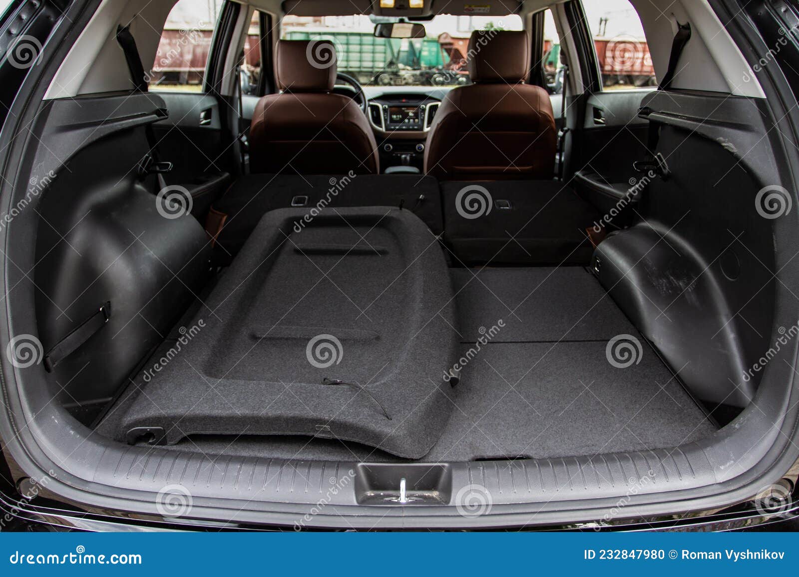 Huge, Clean and Empty Car Trunk in Interior of Compact Suv. Stock Photo ...