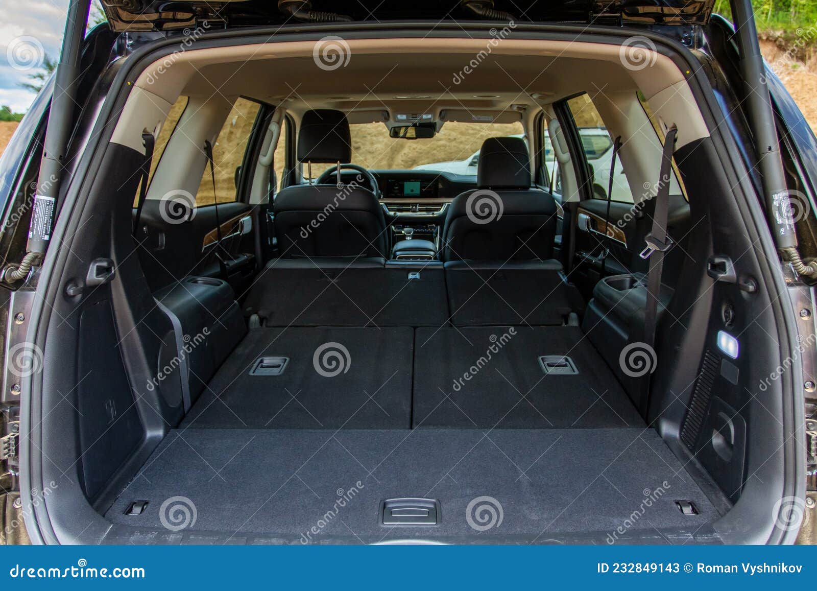 Huge, Clean and Empty Car Trunk in Interior of Compact Suv. Stock Image ...