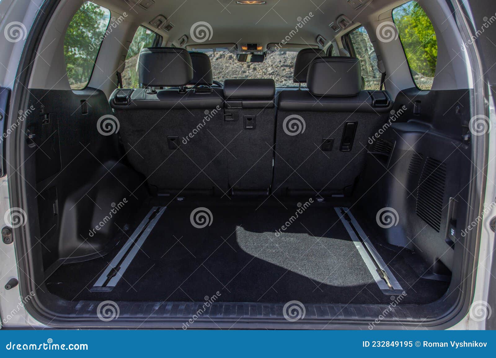 Huge, Clean and Empty Car Trunk in Interior of Compact Suv. Stock Image ...