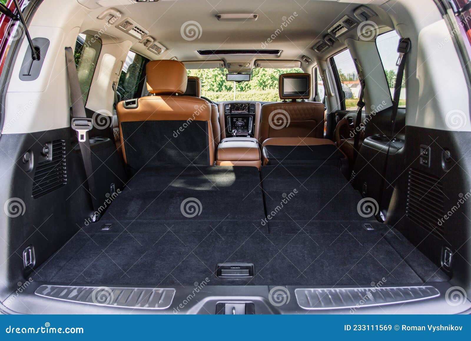 Huge, Clean and Empty Car Trunk in Interior of Compact Suv. Stock Image ...